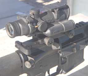 SHOT Show 2012: Looking through the Trijicon AA-battery-operated ACOG TA02
