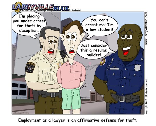 Larryville Blue Police Comic: Law students