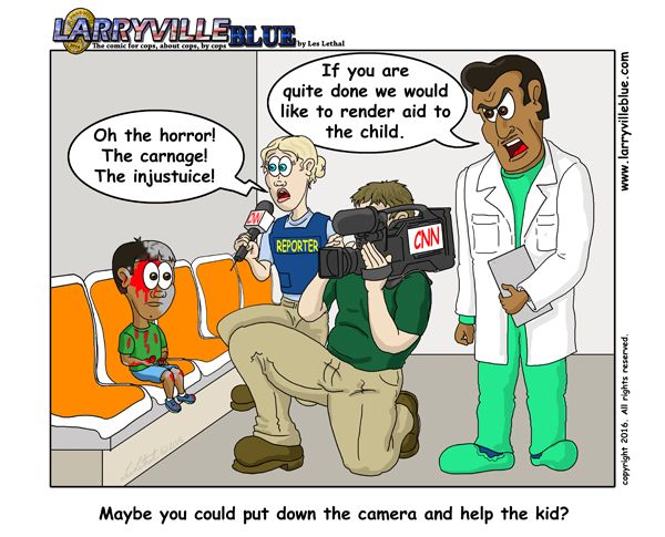 Larryville Blue Police Comic: The press