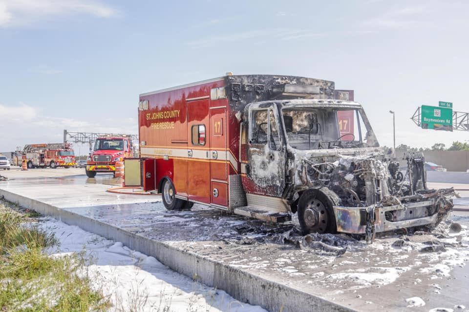Fla. ambulance catches fire during transport