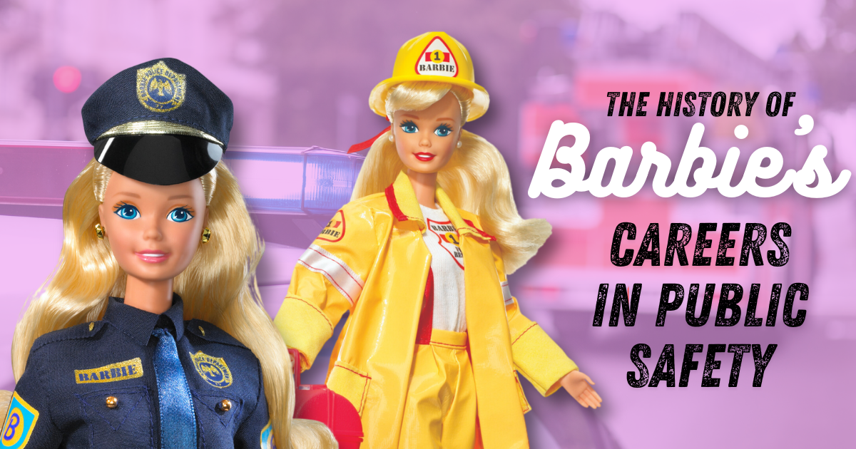 Famous Barbie outfits: police officer, firefighter and paramedic