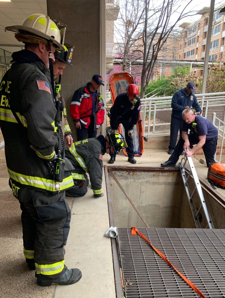 Watch: DCFEMS rescues woman who fell 10 feet down air well