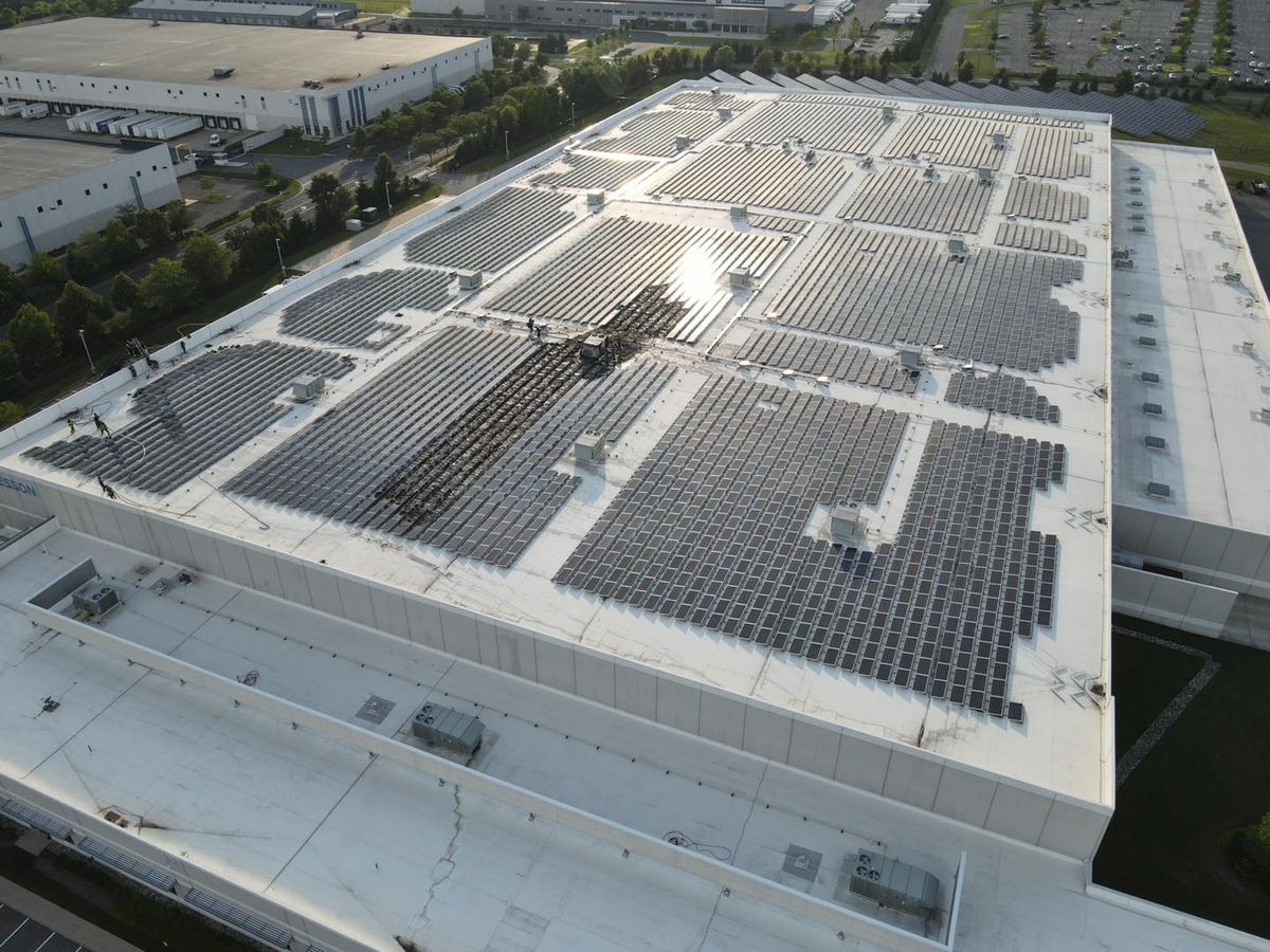 Video: Firefighters face burning solar panels at large N.J. warehouse