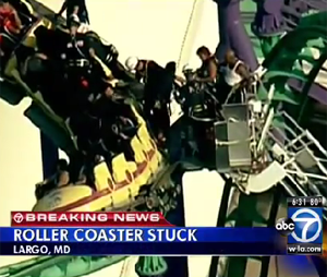 Video: Responders rescue dozens stranded on roller coaster
