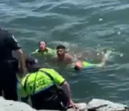 Video: Conn. police officer saves man from drowning